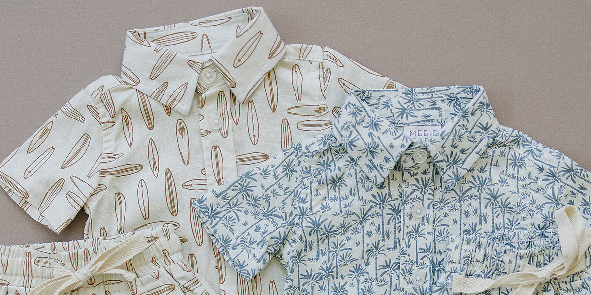 Surfboard Linen Cotton Shorts – Mebie Baby