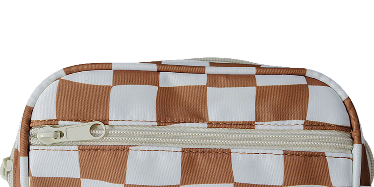 Mebie Baby Rust Wavy Checkered Mini Fanny Pack