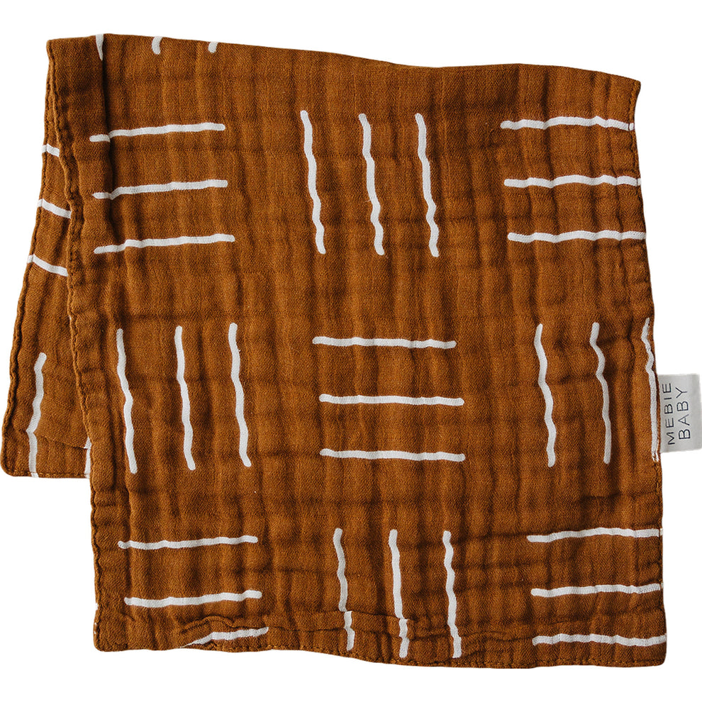 Mebie Baby Mustard Mudcloth Burp Cloth