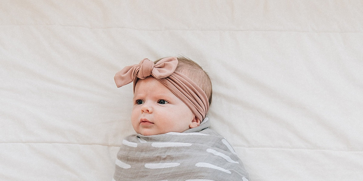 Mebie Baby Grey Dash Muslin Swaddle Blanket